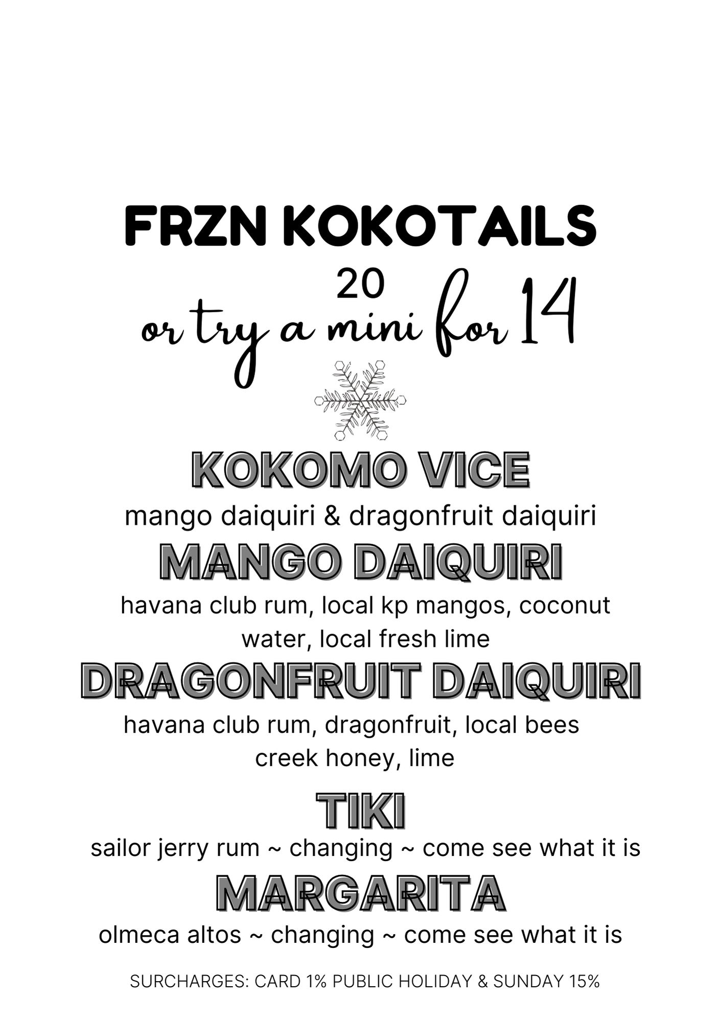 MENU – "Off the Florida Keys, There's a place called Kokomo, That's ...